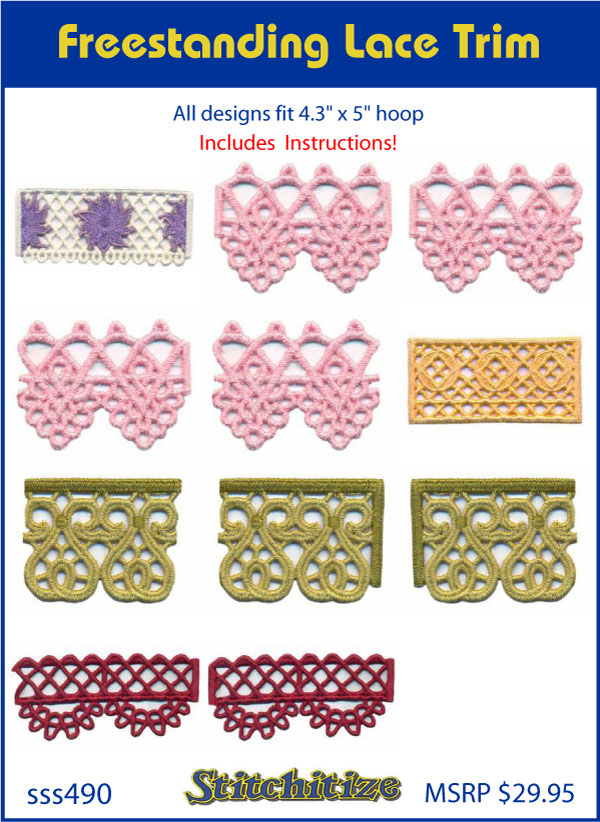 Custom Embroidery Designs By Stitchitize Freestanding Lace Trim