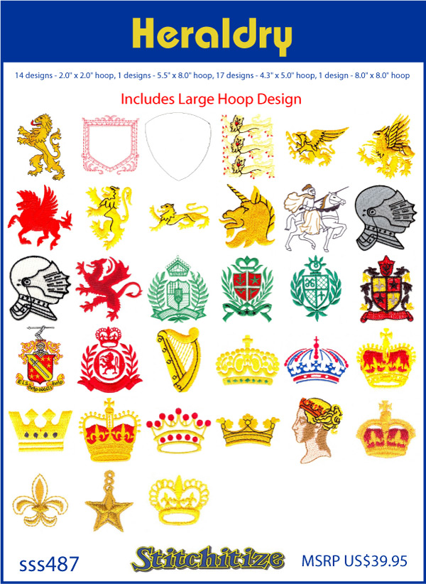 Custom Embroidery Designs By Stitchitize Heraldry