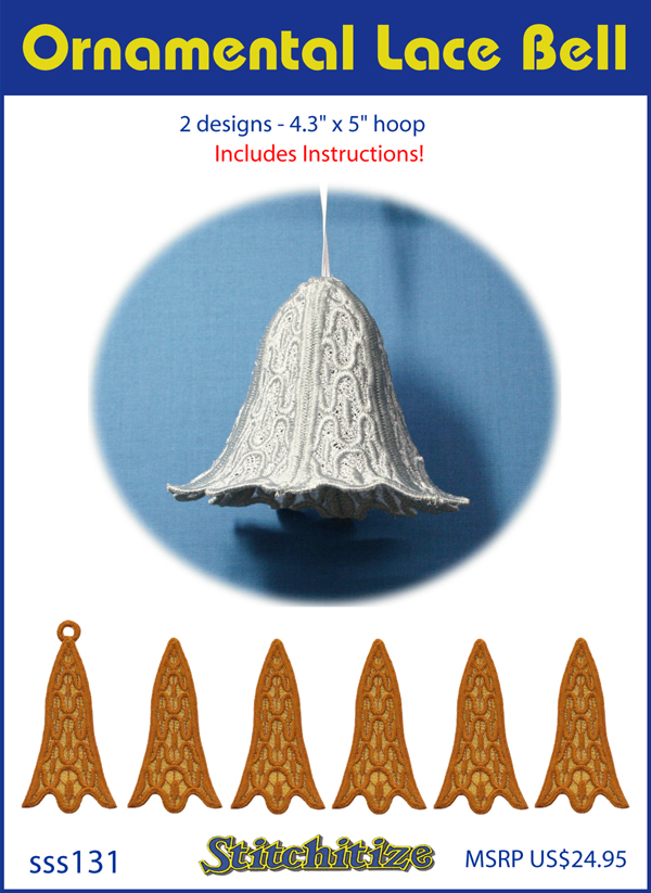 Custom Embroidery Designs By Stitchitize Ornamental Lace Bell
