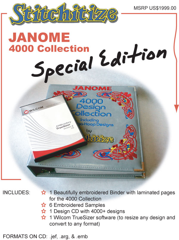 Custom Embroidery Designs By Stitchitize 4000 Collection Special Edition