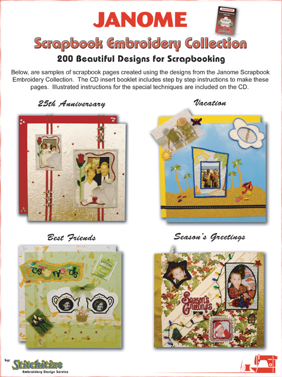 Custom Embroidery Designs By Stitchitize Janome Scrapbook Embroidery ...