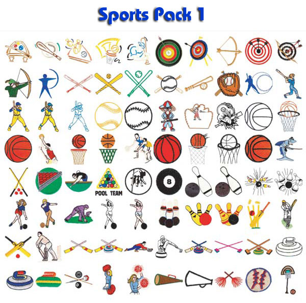 Custom Embroidery Designs By Stitchitize Sports Pack 1 - CD