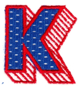 Custom Embroidery Designs By Stitchitize Applique Shadowed Letter K