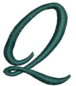 Custom Embroidery Designs By Stitchitize Script Alphabet Capital Q
