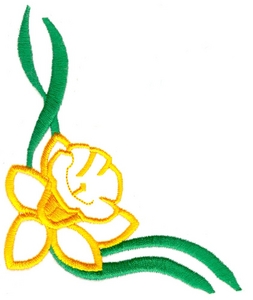Custom Embroidery Designs By Stitchitize Daffodil corner border