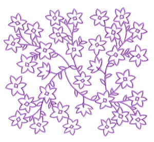 Custom Embroidery Designs By Stitchitize Outline Flower Cluster