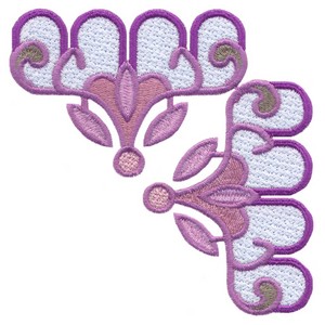 Custom Embroidery Designs By Stitchitize Floral Swag Border Corner