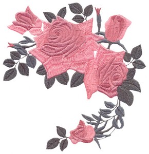 Custom Embroidery Designs By Stitchitize Antique Roses Bunch