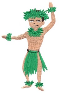 Custom Embroidery Designs By Stitchitize Hula Boy (dancing)
