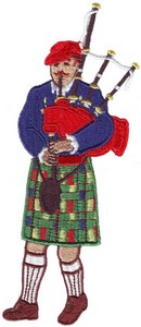 Custom Embroidery Designs By Stitchitize Scots Bagpiper