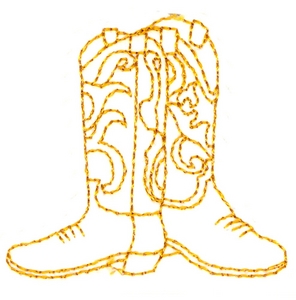 Custom Embroidery Designs By Stitchitize Cowboy Boots outline